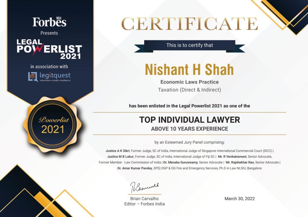 Forbes Legal Powerlist – India’s Top 100 Lawyers - NS - ELP Law